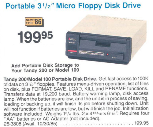 Ноутбук Tandy TRS-80 model 200