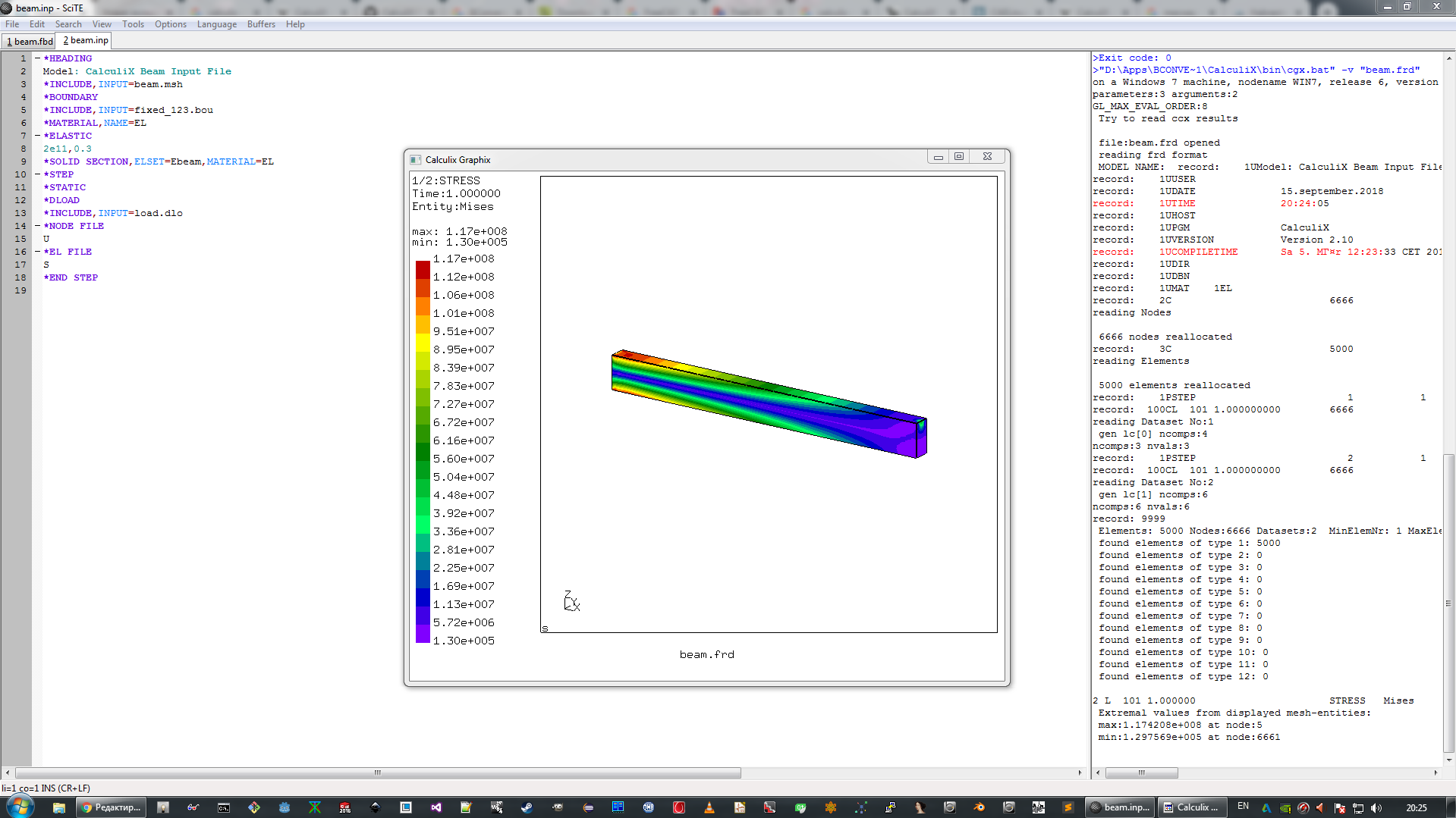 Изучаем сопромат с CalculiX