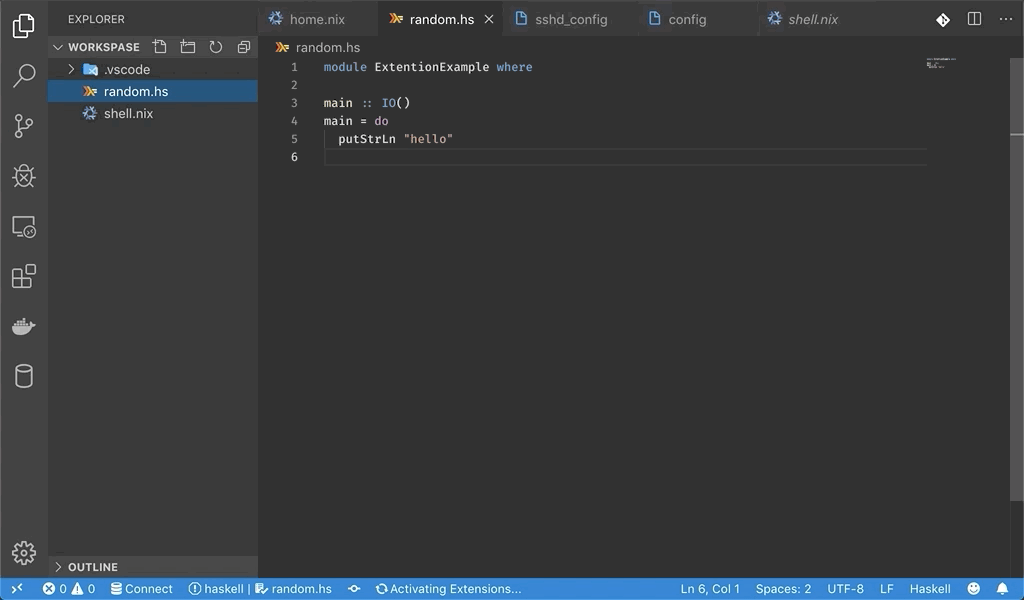 Apply Nix-Shell environment in Visual Studio Code
