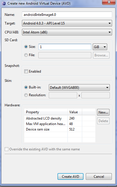 Установка и Настройка Intel® Atom x86 Image for Android SDK